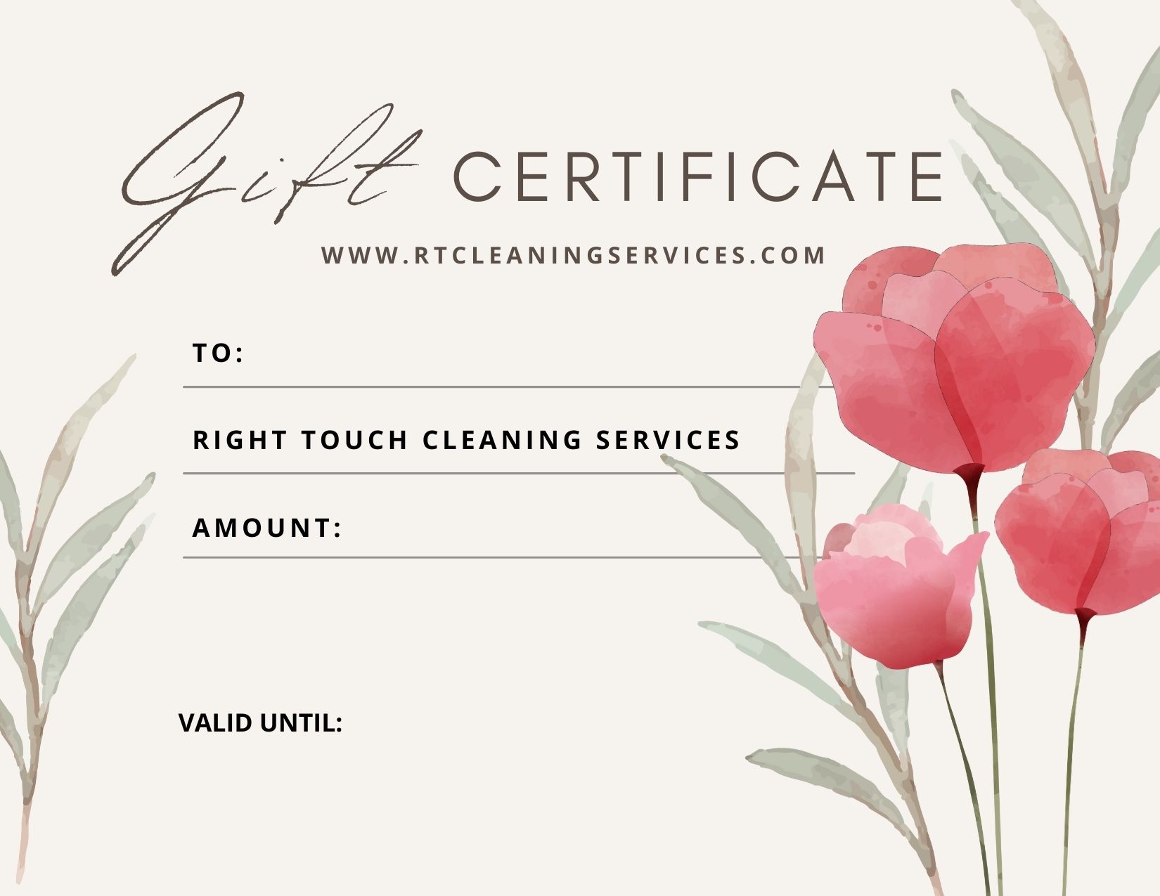 Gift Certificate – RT Cleaning Services